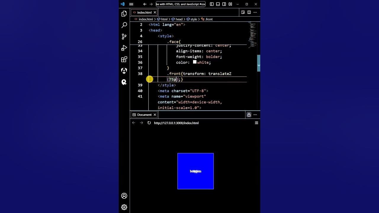 Interactive 3d Rotating Cube With Html Css And Javascript Coding