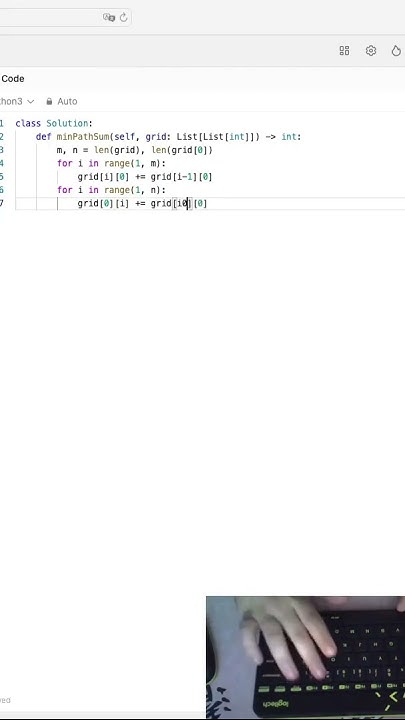 Leetcode 64 Minimum Path Sum Coding Python Programming Code 6198