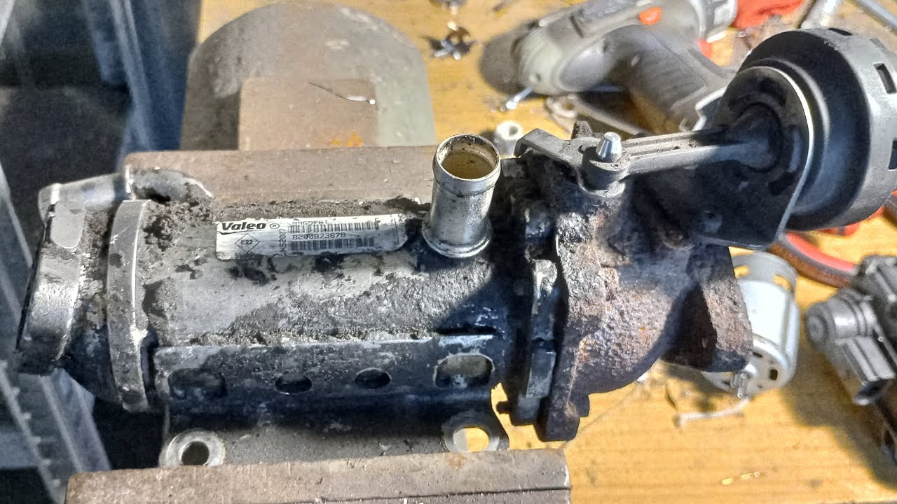 EGR cooler and the bypass valve disassembly - YouTube