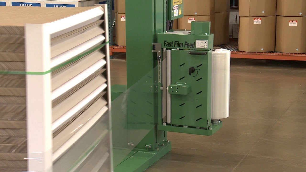 H-2957 Automatic Stretch Wrap Machine - YouTube