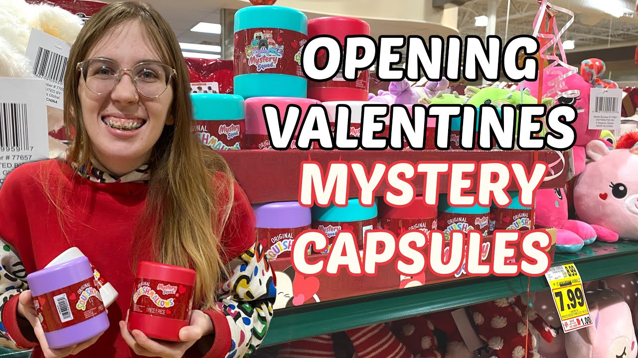 OPENING VALENTINES SQUISHMALLOW MYSTERY CAPSULES - YouTube