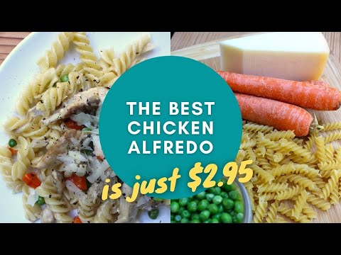 THE BEST CHICKEN ALFREDO RECIPE costs $2.95 w/ Rotini Pasta || Cheap Family Dinner Recipes