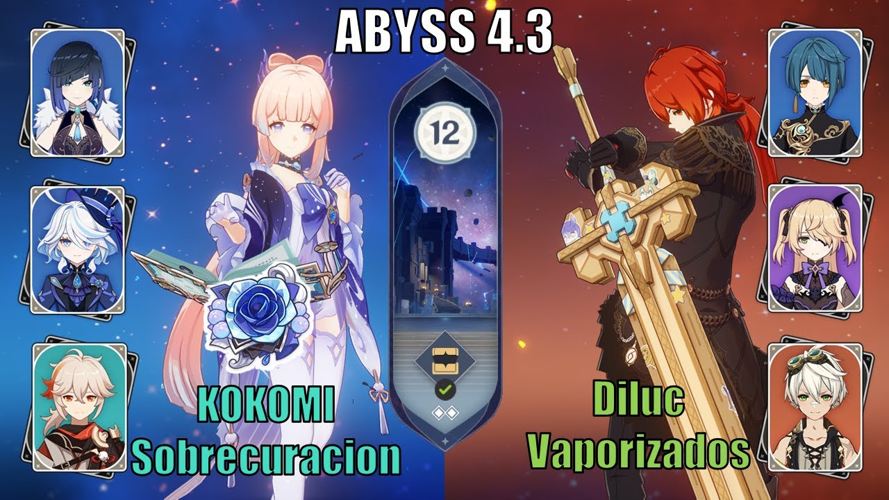 Kokomi Song of Days Past X Diluc Merluso 1.0 Team | Abyss 12 Full Stars ...