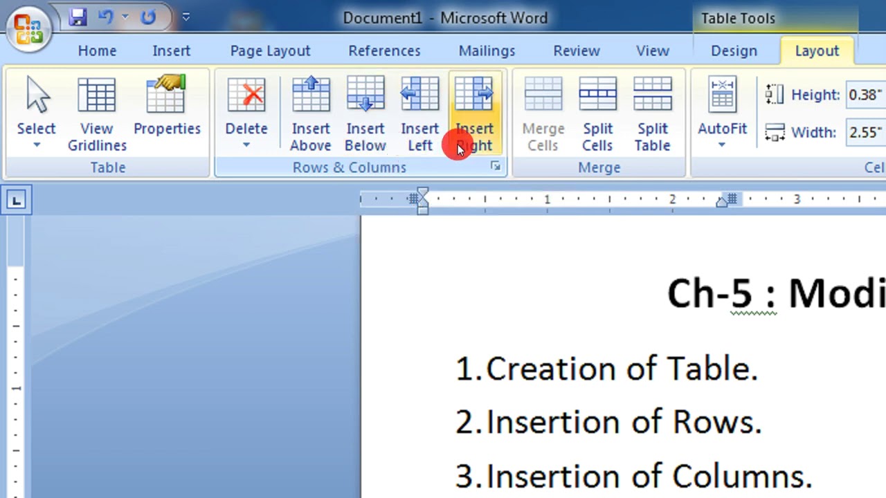 Chapter 5 : Modifying a Table (Class 6 Part 3) - YouTube