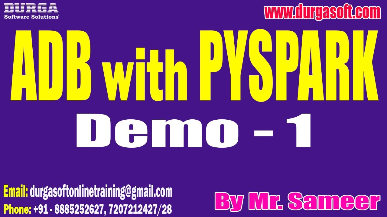 Adb With Pyspark Tutorials Demo 1 By Mr Sameer On 30 08 2023 8am Ist Youtube