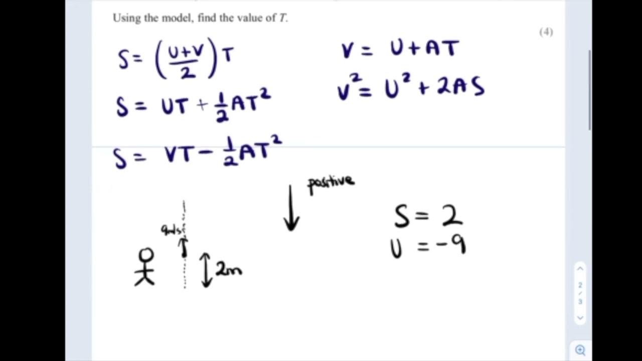 SUVAT Equations 1 - 2018 AS Applied Maths Paper Question 6 - YouTube