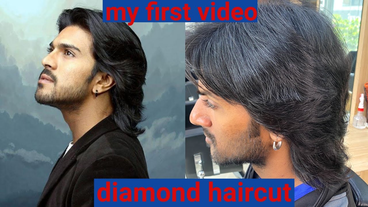 Men’s diamond haircut my first video ram Charan same style haircut ...