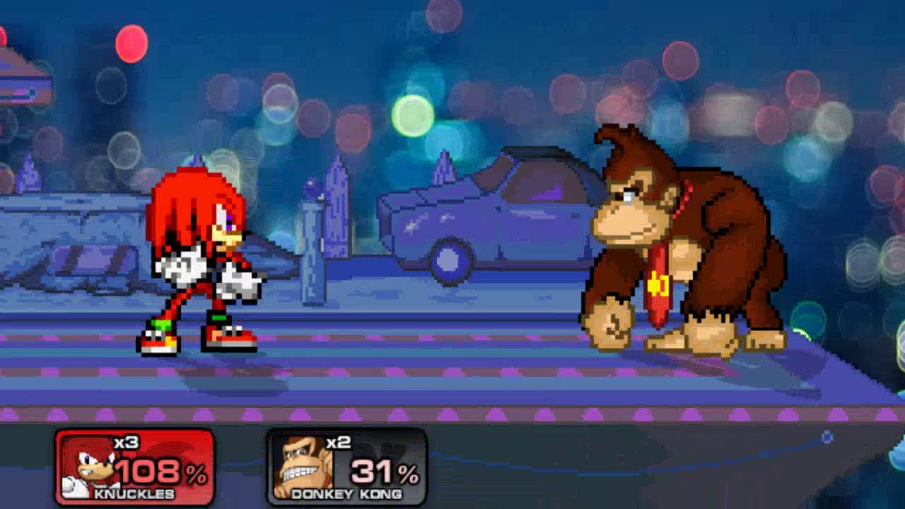 Super smash flash 2 /w Mods [Knuckles vs DK] - YouTube