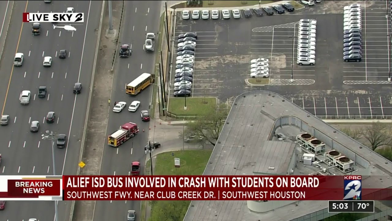 Alief ISD bus involved in crash with students on board - YouTube
