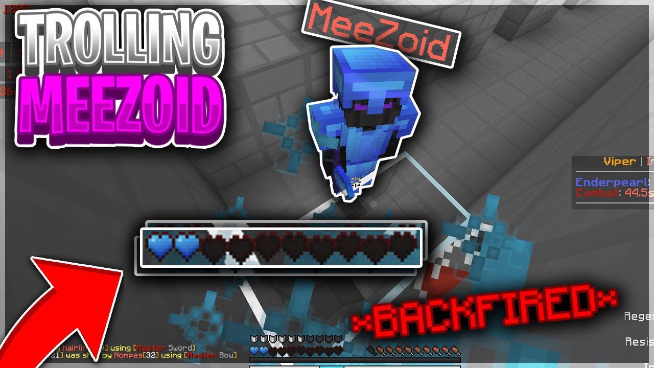 TROLLING MEEZOID V3 *BACKFIRED* | Minecraft HCF - YouTube