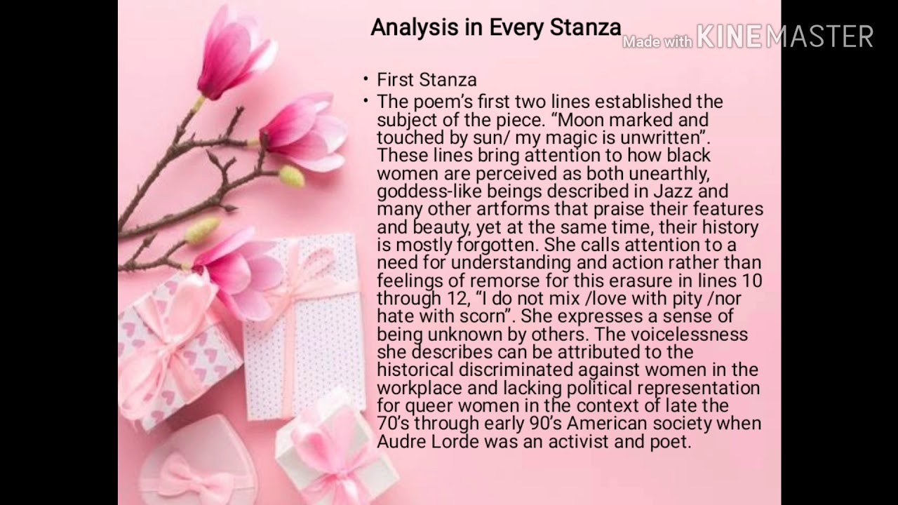 Feminist Stylistics Analysis of Audre Lorde's Poem "A Woman Speaks ...
