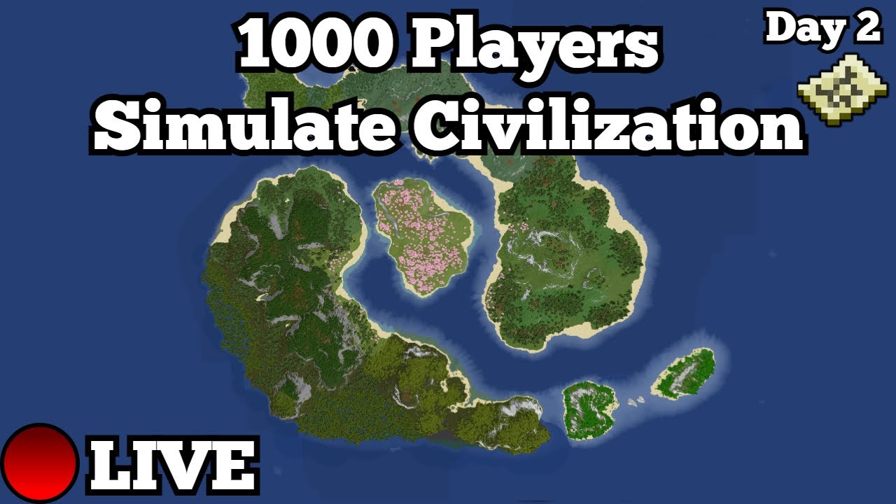 1000 Players Simulate Civilization In Minecraft LIVE! | Day 2 - YouTube