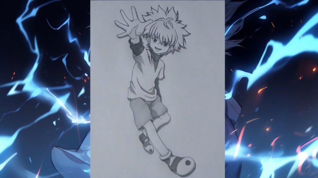 how to draw killua zoldyck | hunter x hunter killua zoldyck aura - YouTube