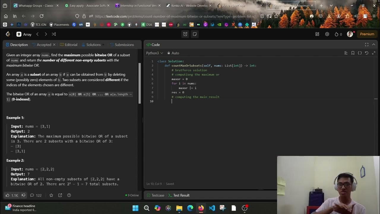 LeetCode 2044 || Count Number of Maximum Bitwise-OR Subsets - YouTube