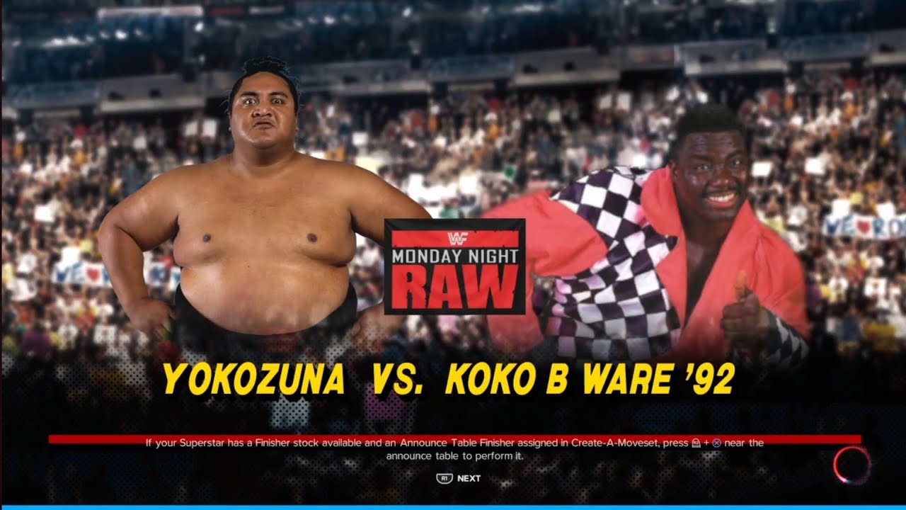 Yokozuna vs Koko B Ware 1st Raw. WWE 2K23 - YouTube