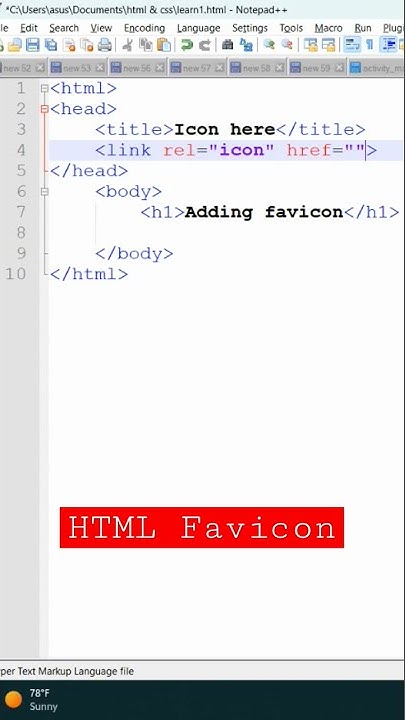 HTML favicon | Image next to title | html tips and tricks - YouTube
