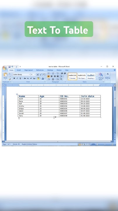 MS-Word me Text ko Table me convert kren asani se (( subscribe my channel 🙏 please 🥺 - YouTube