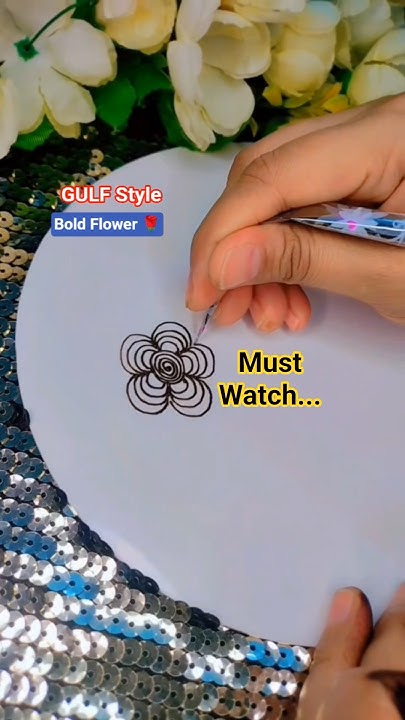 Easy Dubai/ Gulf Henna Flower! Arabic Flower - Bold Flower kaise banaye ...