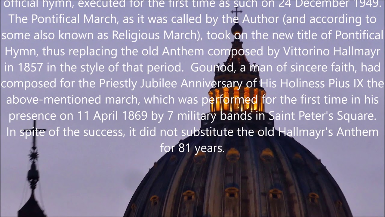L'Inno Pontificio The Pontifical Hymn the National Anthem of the ...