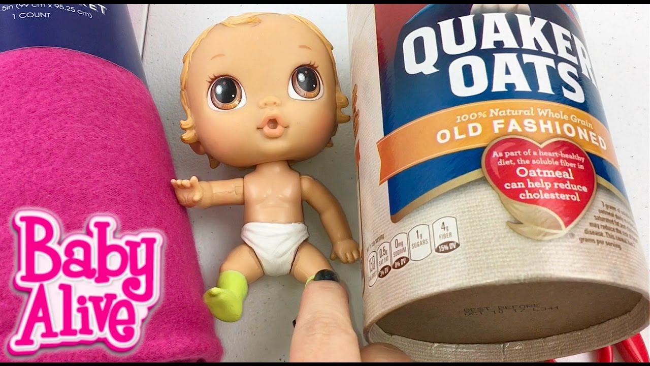 How to Make a Baby Alive Doll Cradle and Blanket with an Oatmeal ...