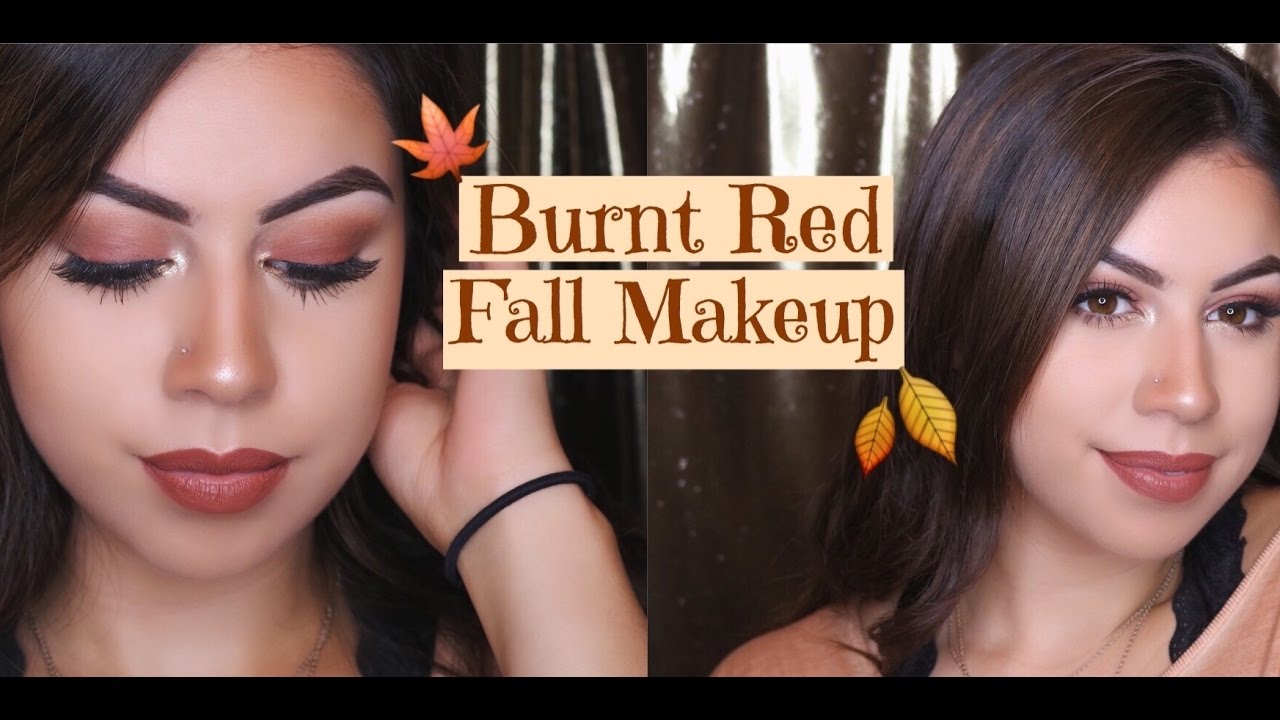 Burnt Red Makeup Tutorial | FALL MAKEUP LOOK 🍂 - YouTube