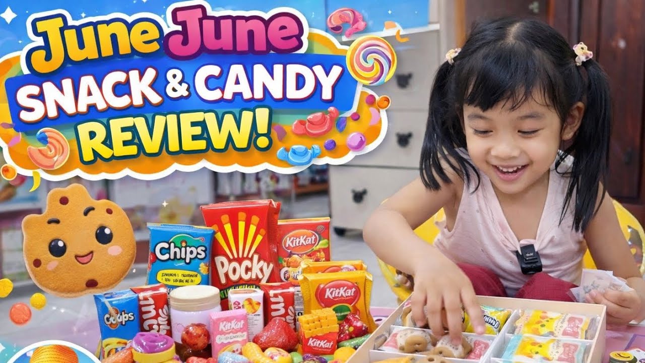 June June Tries Snacks, Cookies & Candy 🍪🍬 | Kids Food Review - YouTube
