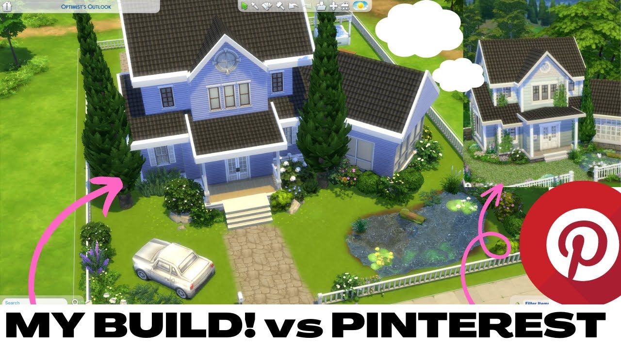 SPEED BUILD// building a Pinterest house in The Sims 4! Did I nail it ...