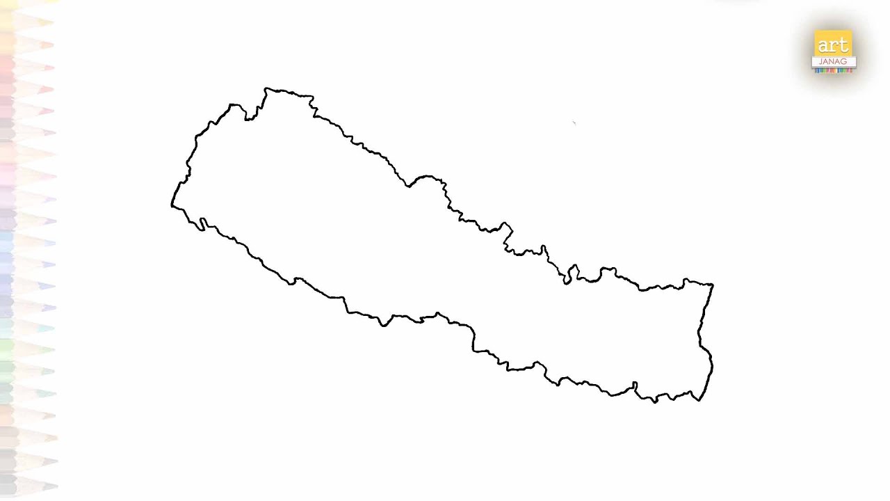 Nepal Map outline drawing | Easy drawing tutorials | How to draw Nepal ...