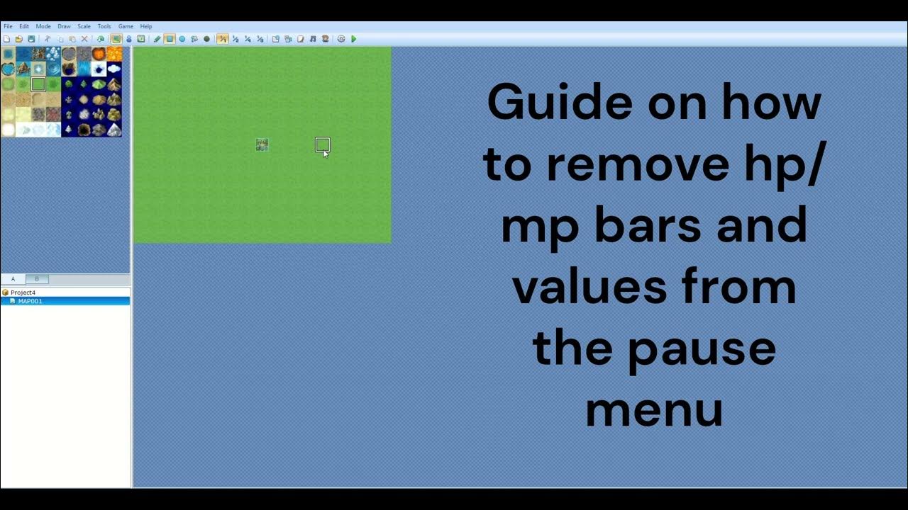 RPG maker vx ace how to remove hp bar/mp bar and stats from menu - YouTube