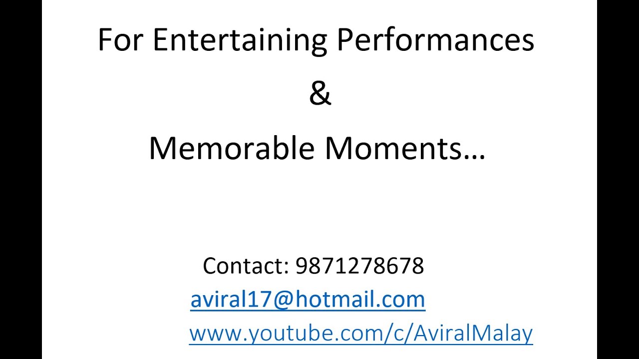 For Entertainment & Memorable Moments... - YouTube