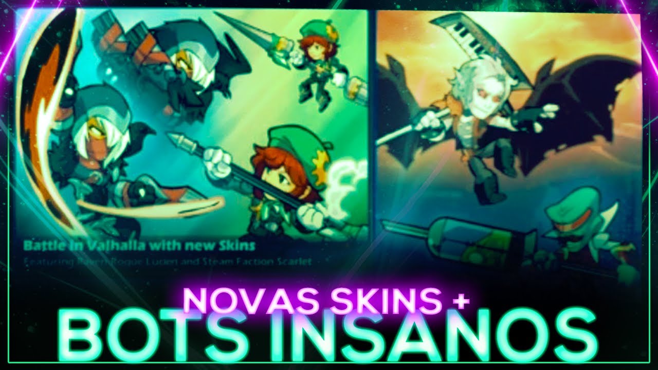 NOVOS BOTS DO BRAWLHALLA SÃO INSANOS + NOVAS SKINS DO EVENTO BACK TO ...