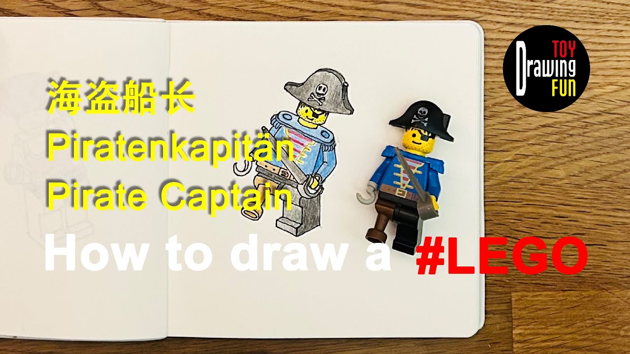 Step-by-Step LEGO Pirate Captain Drawing | Fun & Easy Art, Relaxing Art ...