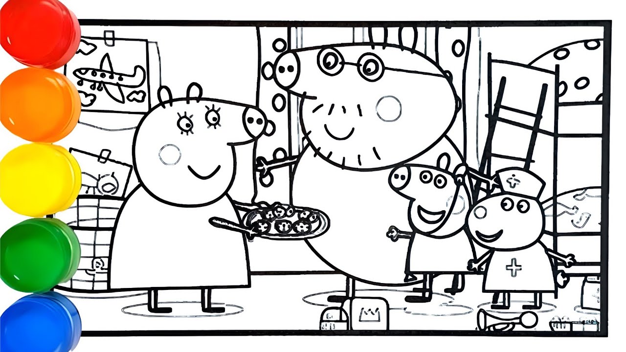 How to Draw Peppa pig family step by step | Peppa pig drawing, peppa ...