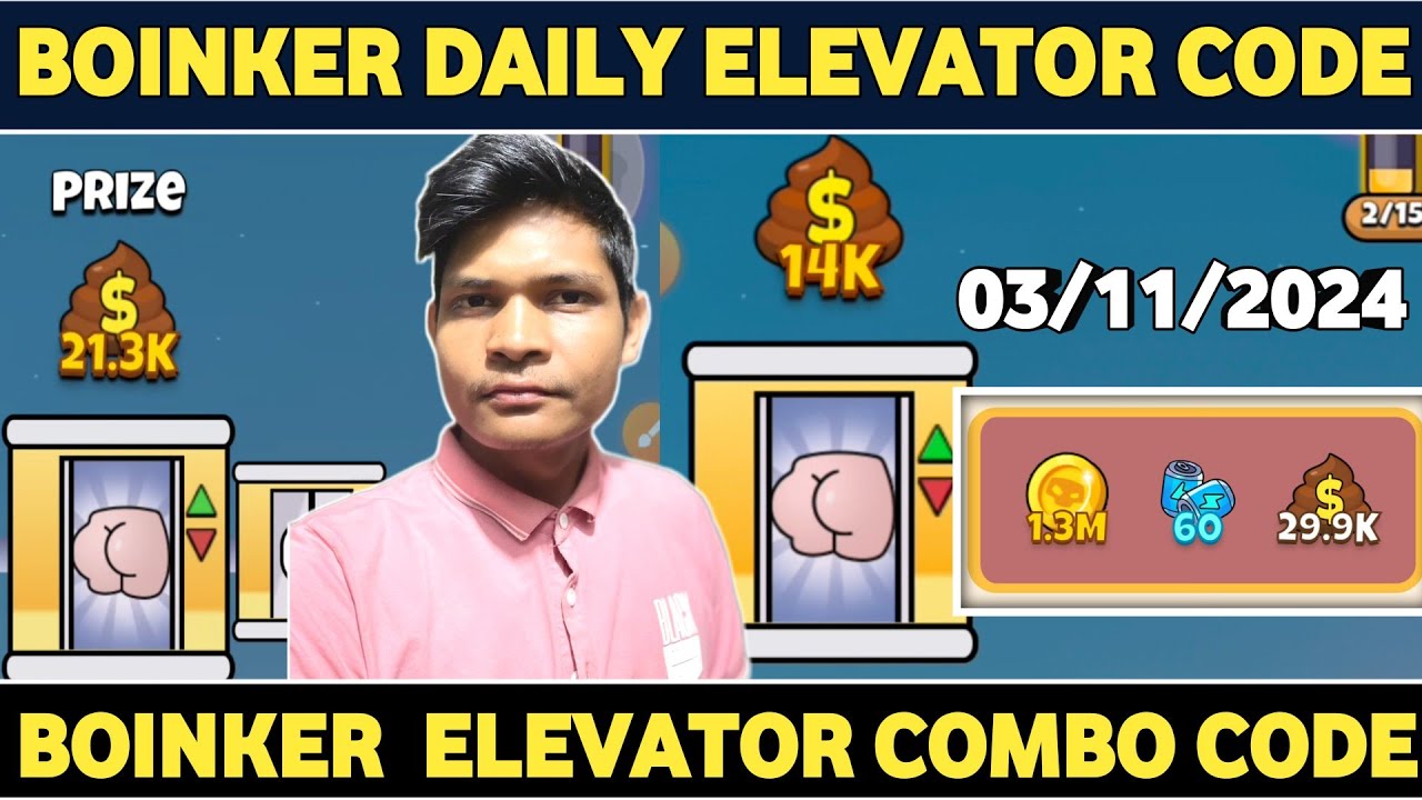 Boinker Elevator Code 3 November॥Boinker Daily Elevator Combo Code॥Boinker Elevator Code Today ...
