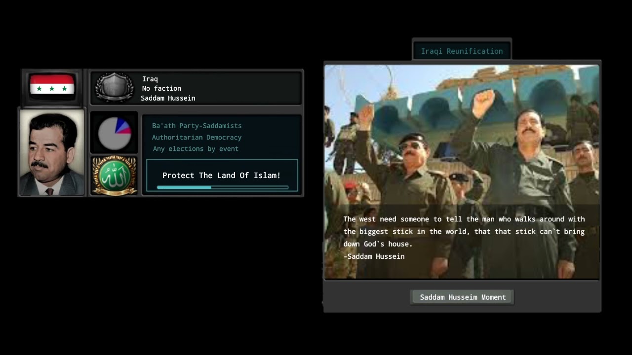 Hoi4 TNO [CUSTOM] Super Event: Saddam wins Iraq Civil Jihad - YouTube