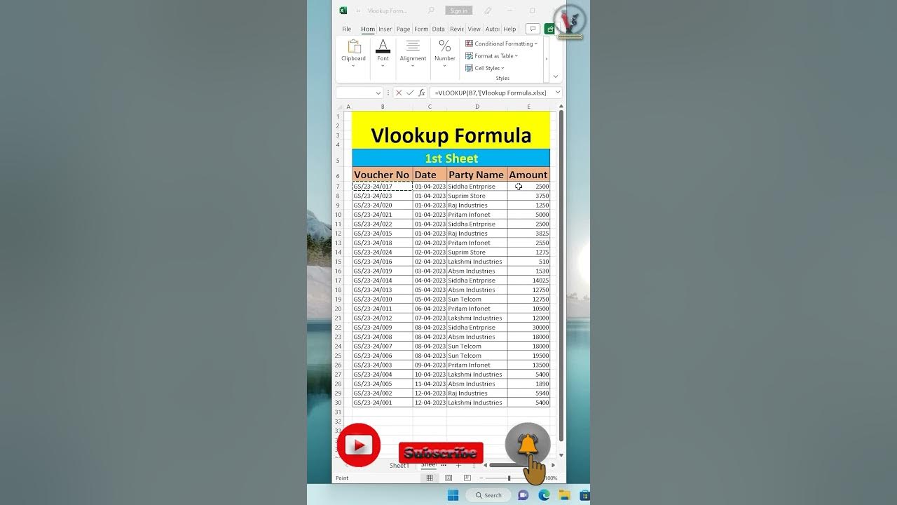 How to Use VLOOKUP Between Two Sheets in Excel - YouTube