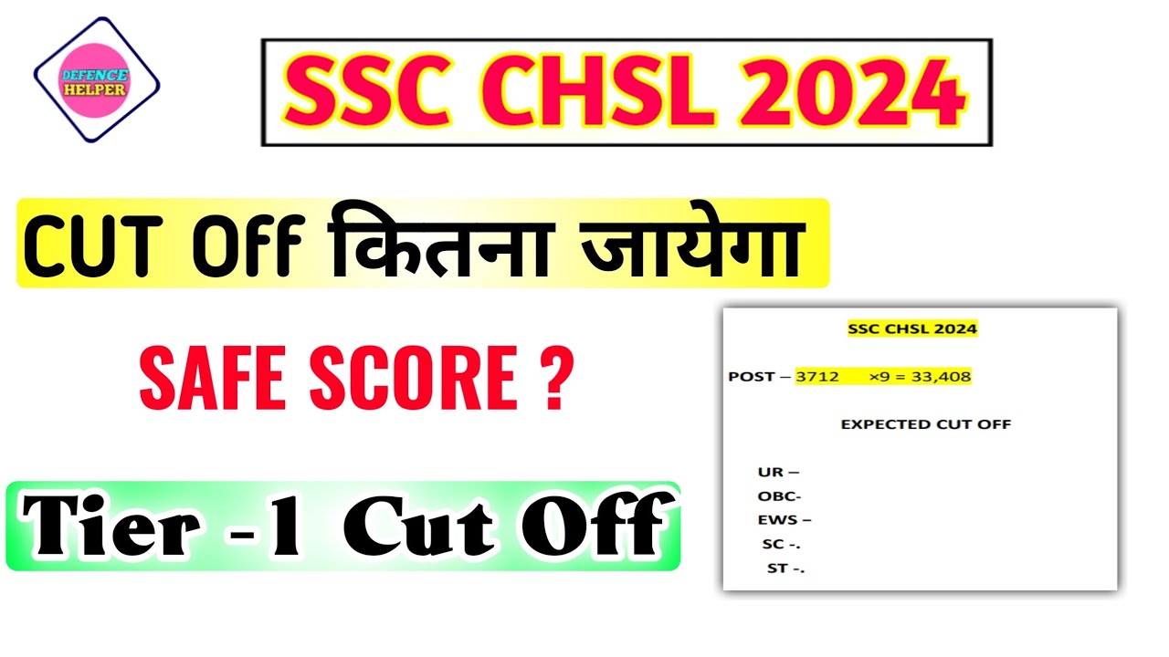 SSC CHSL Cut Off 2024 | SSC CHSL Tier 1 Cut Off 2024 | SSC CHSL Pre Cut ...