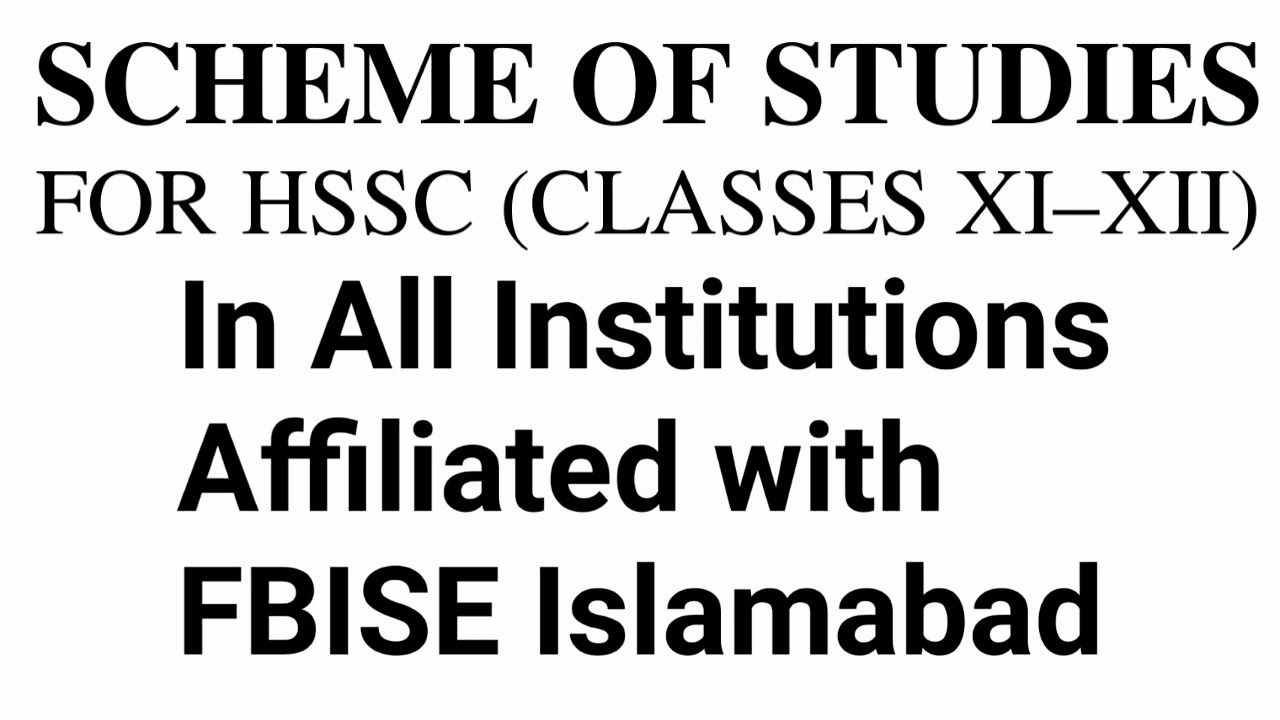Scheme Of Studies For Intermediate Classes In All Institutions scheme-of-studies-for-intermediate-classes-in-all-institutions