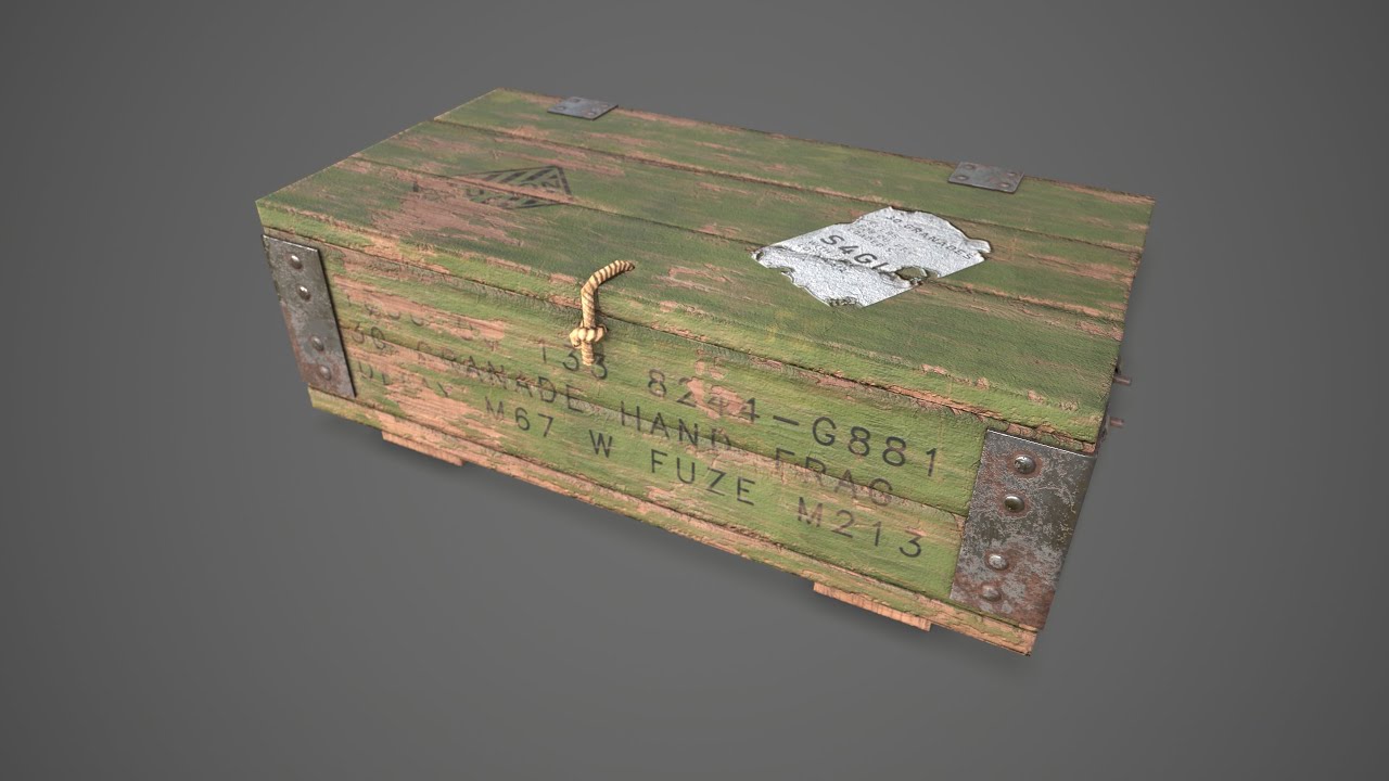 Sci-fi post-apocalyptic granade crate low-poly model - YouTube