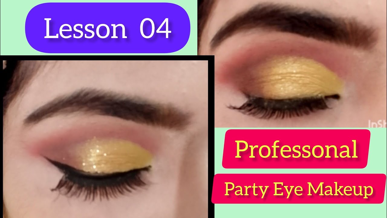 Easy Glittery Party Eye Makeup Tutorial , Party Eye Makeup ,Lesson 04 ...