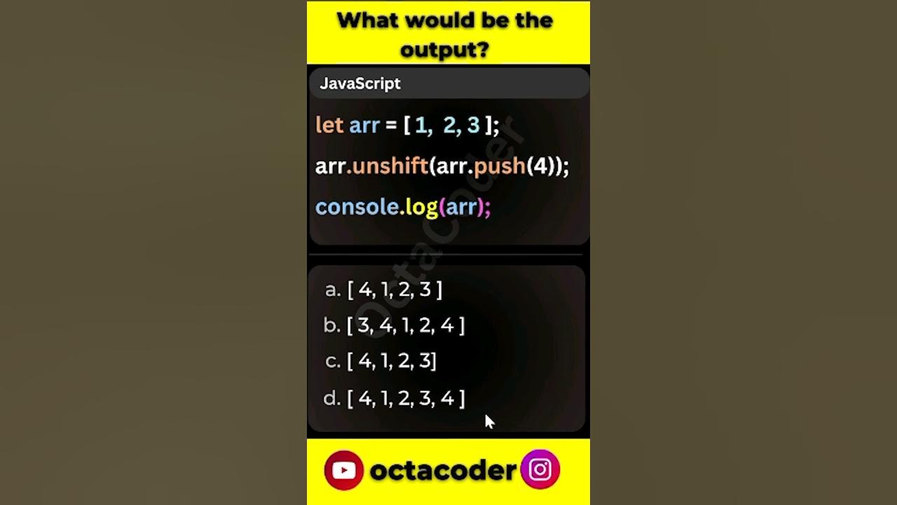 Javascript Quiz 18 Javascriptmcqs Javascriptdev Softwaredevelopment Coding Youtube