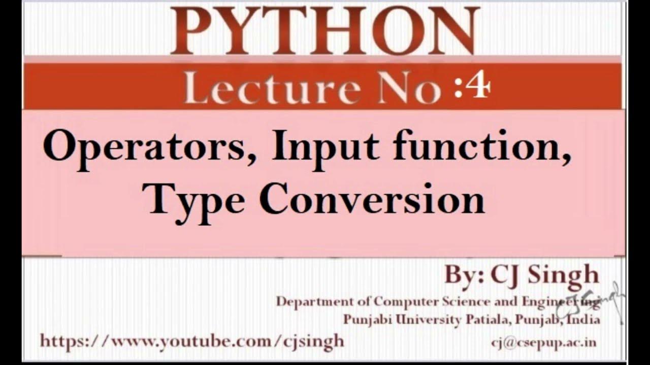 Python in Punjabi: Input Function, Type conversion implicit & explicit, Operators, CBSE Computer ...