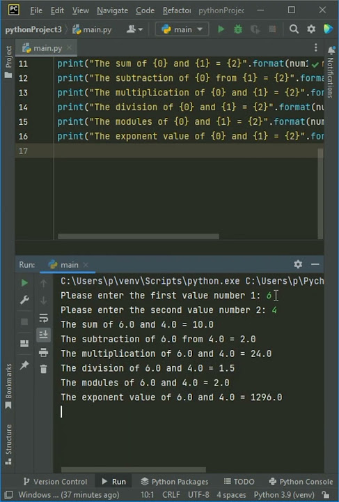 Python Program To Perform Arithnetic Operations Python Shorts Pythonprojects Python3 Youtube