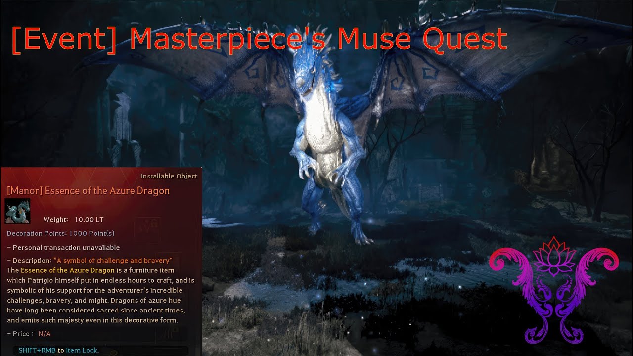 BDO Essence of the Azure Dragon | Masterpiece's Muse Quest | Blue ...
