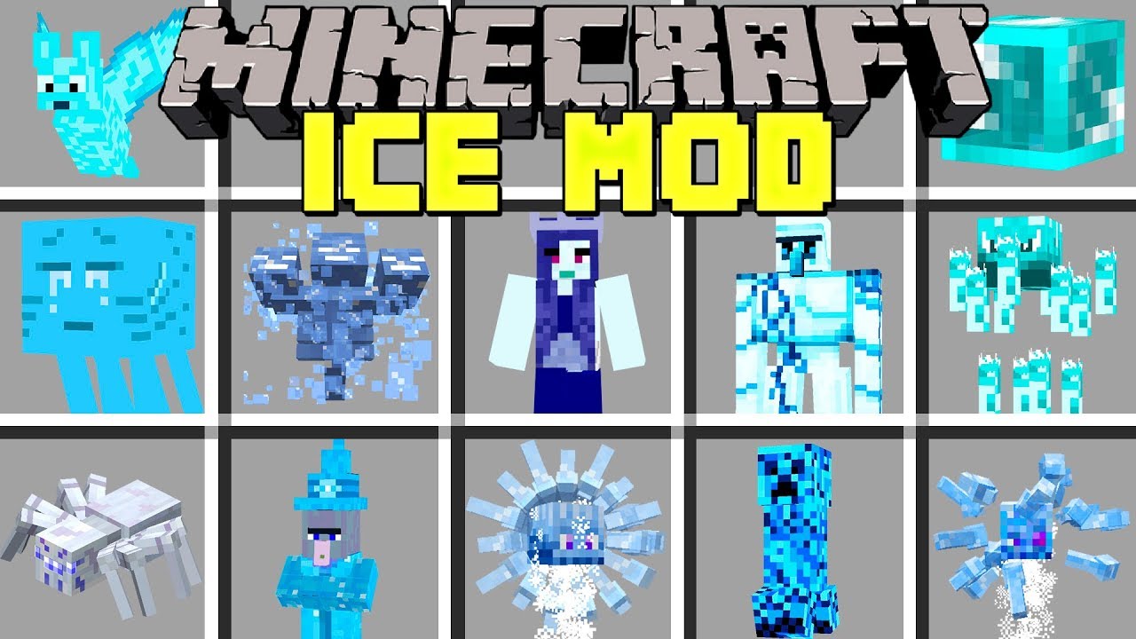 Minecraft ICE MOBS MOD / TRAVEL TO ICE DIMENSION TO BATTLE ICE BOSSES ...