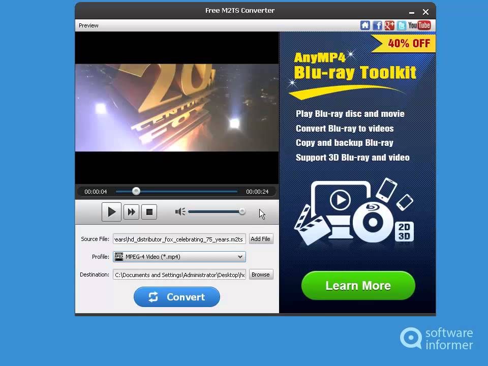 How to use Free M2TS Converter - YouTube