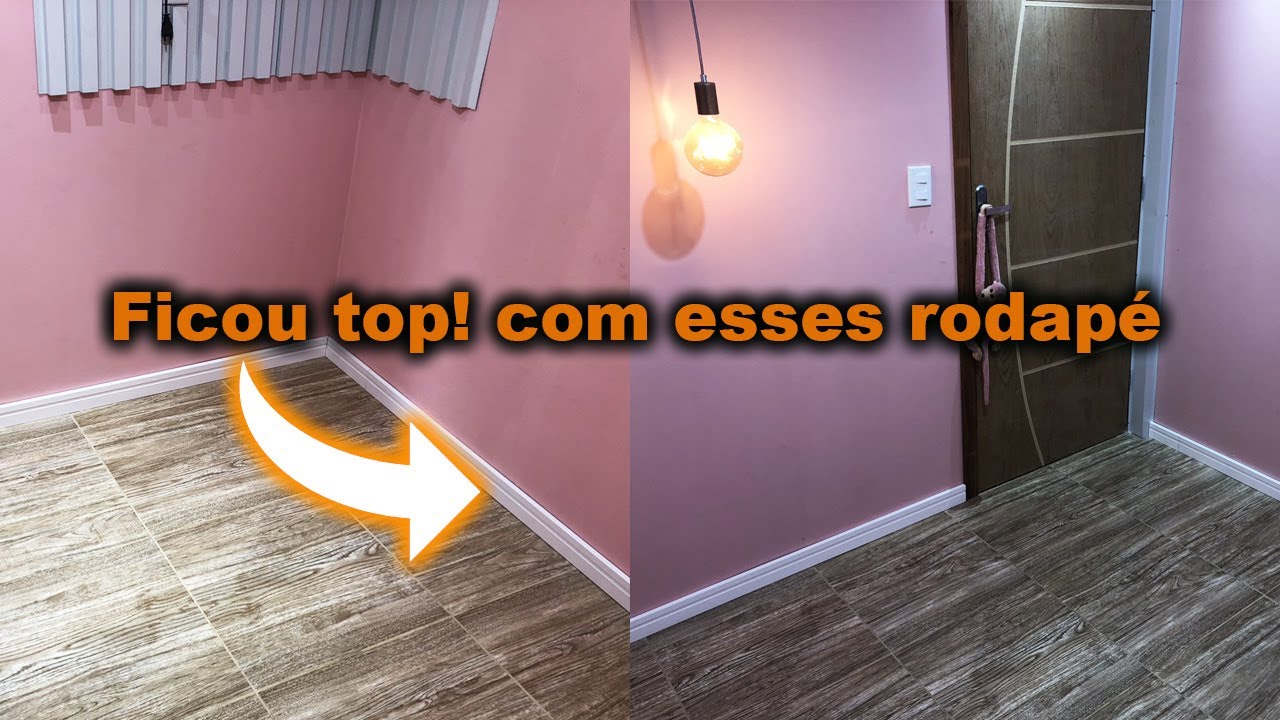 Como colocar rodapé de mdf e as guarnições da porta - YouTube
