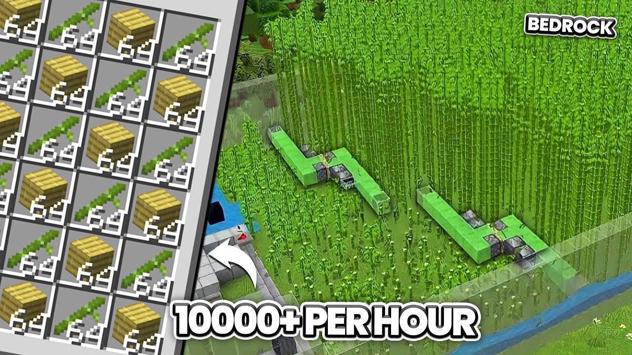 Flying Machine Huge Automatic bamboo farm 1.21+ Bedrock,java,MCPE,Xbox ...