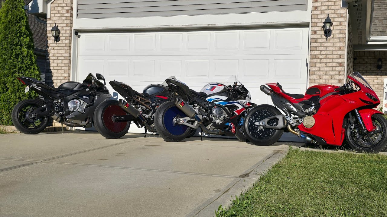Going over my 100k+ motorcycle collection. 2025 Ducati Panigale V4, BMW ...