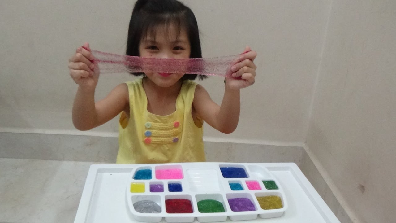 Cách làm SLIME KIM TUYẾN chất nhờn ma quái slime trong suốt từ dung ...